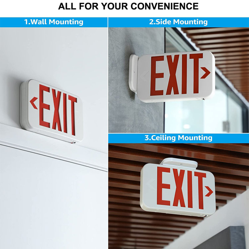 Shenzhen Qiuer Technology Co., Ltd. Thermoplastic LED Double Sided Exit Sign | Wayfair
